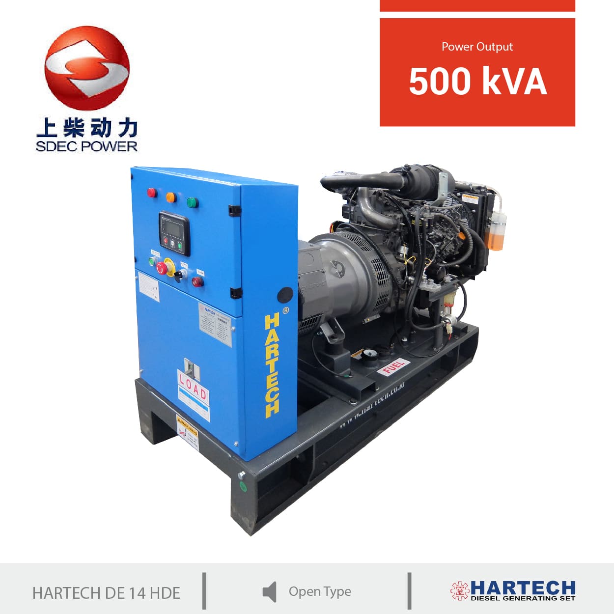 Jual Shanghai Diesel Engine 500KVA Open Type (HTG444D)